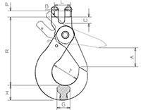 Grade 100 Clevis Self Locking (Safety) Hook
