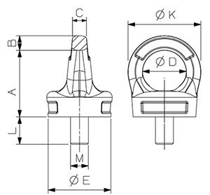 Grade 100 Swivel Eye Bolt with Hex Key