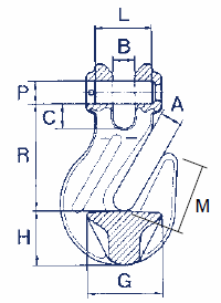 Grade 100 Clevis Grab Hook w/ Latch